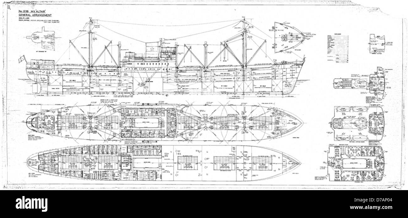 This is a general arrangement plan of the ship MV Altair, depicting the ...