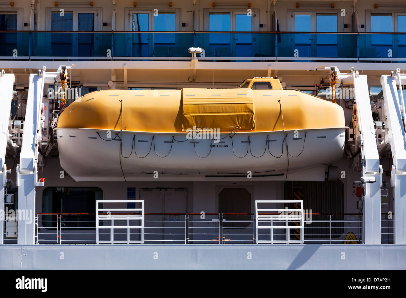 lifeboat passenger ship closeup side Stock Photo - Alamy