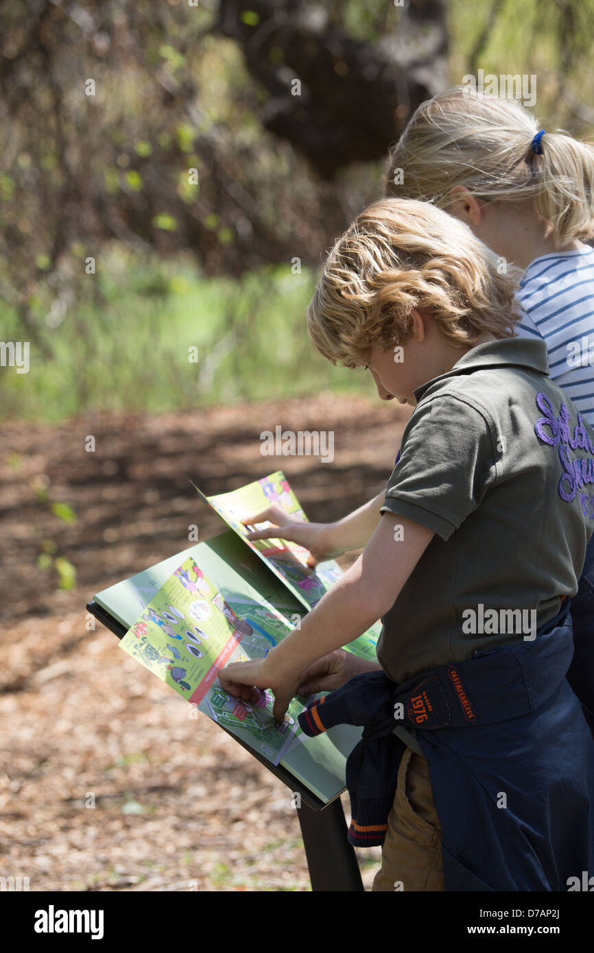 Boy looking at paper map hi-res stock photography and images - Alamy