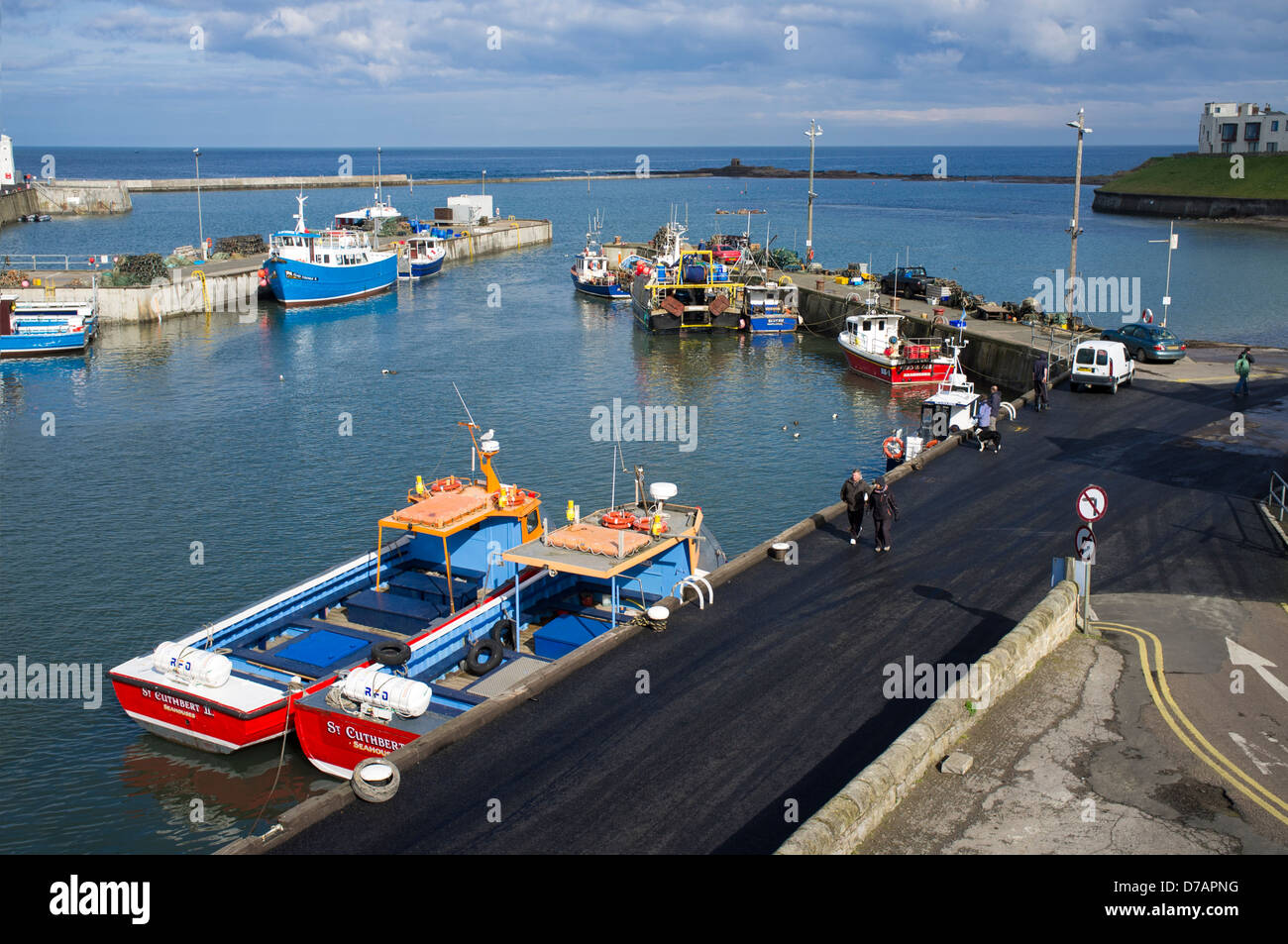 Seahouses harbour, Seahouses, Northumberland, England, UK Stock Photo ...