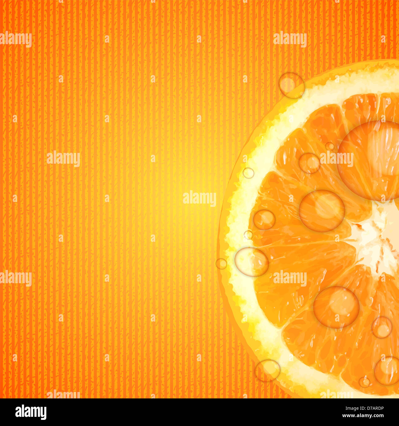 Fresh juicy orange background vector illustration Stock Photo - Alamy