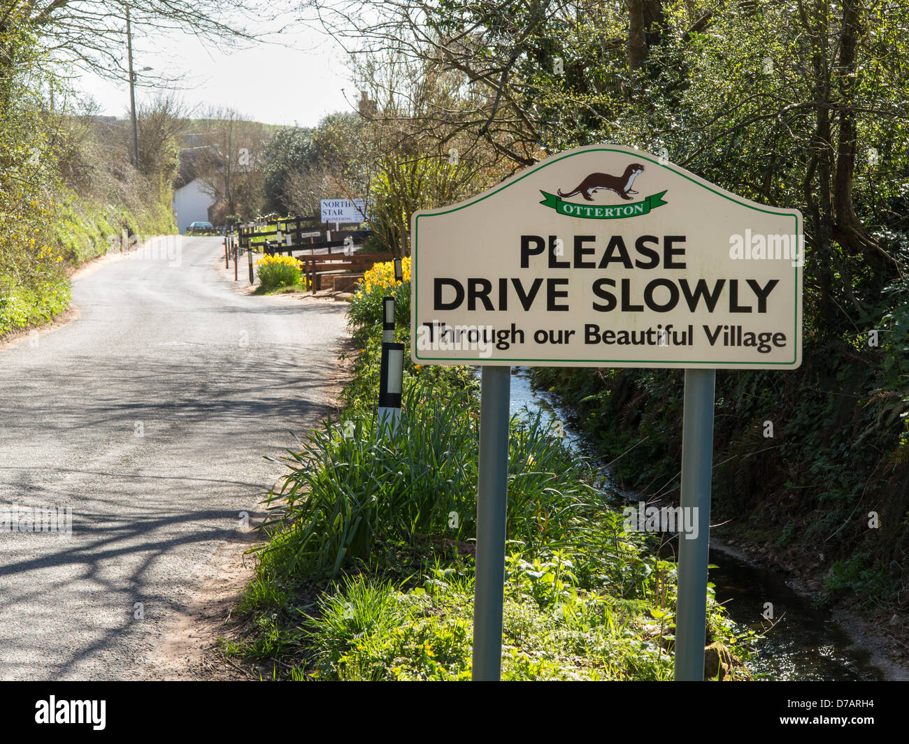 Please drive slowly sign hi-res stock photography and images - Alamy