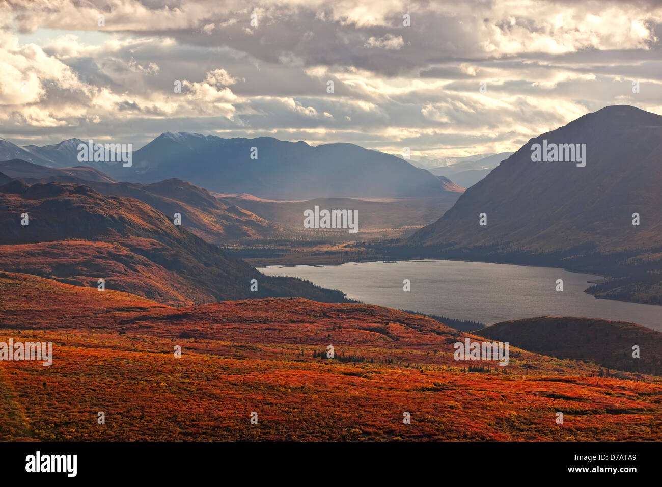 Sunset Light Over Mountains Around Fish Lake; Whitehorse Yukon Canada ...