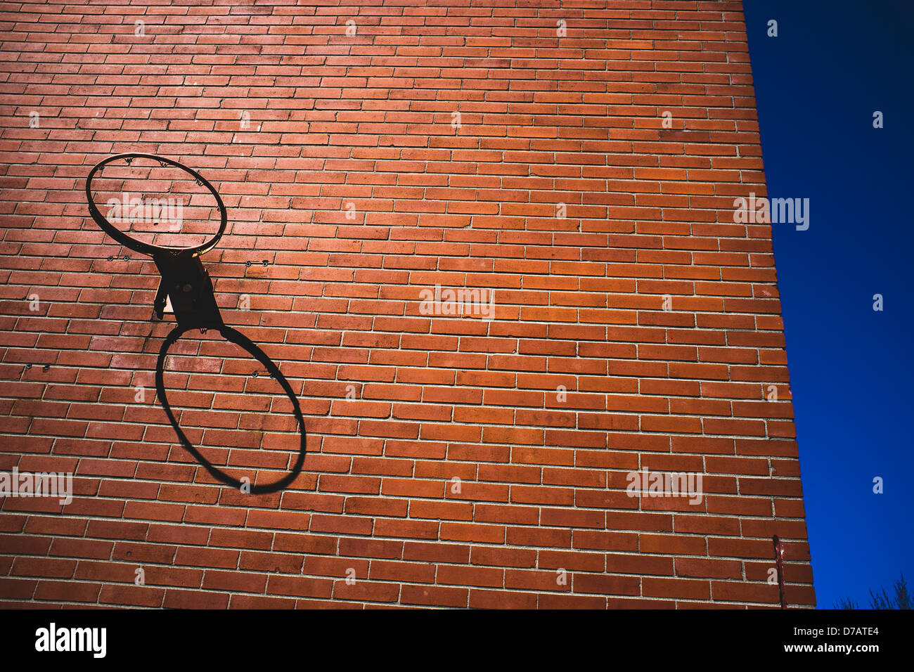 Basketball Hoop Without A Net On A Brick Wall;Beloeil Quebec Canada ...