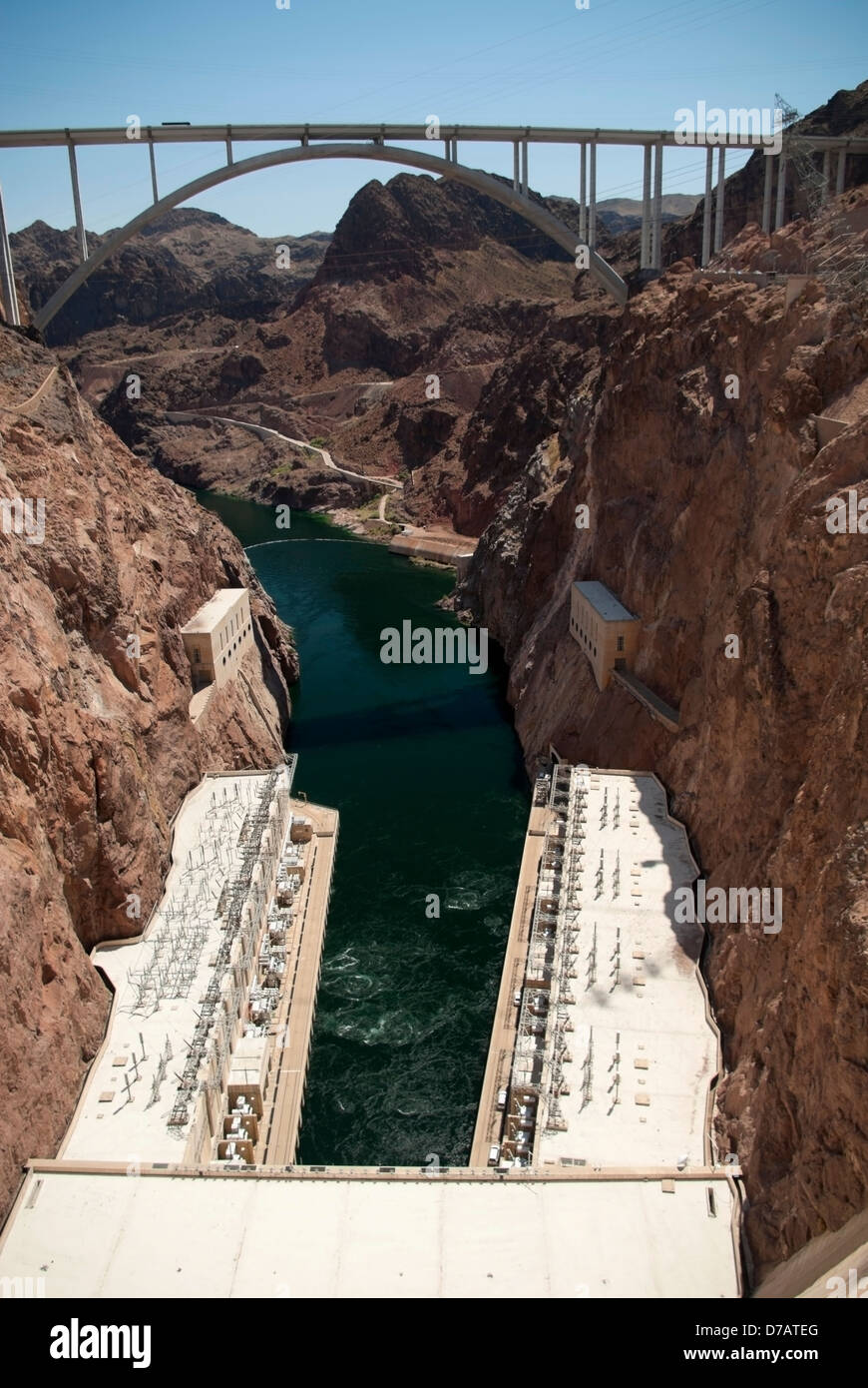 Hoover Dam And New Highway Bridge; Boulder City Nevada Usa Stock Photo ...