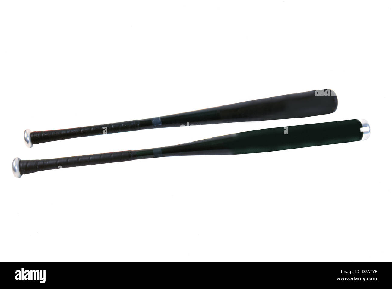 Two Baseball Bats On A White Background Stock Photo - Alamy