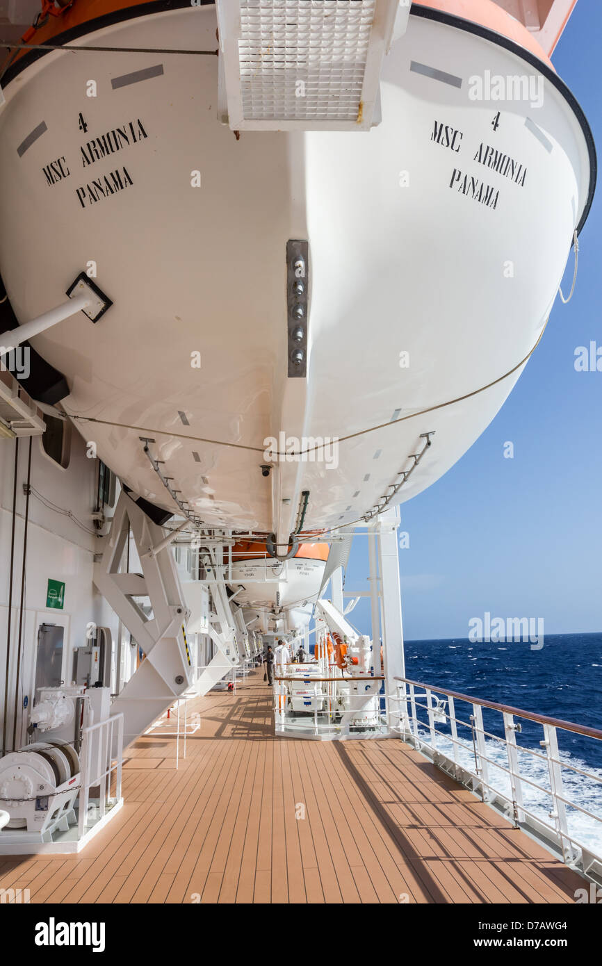 Boat deck of cruise ship MSC Armonia Stock Photo - Alamy