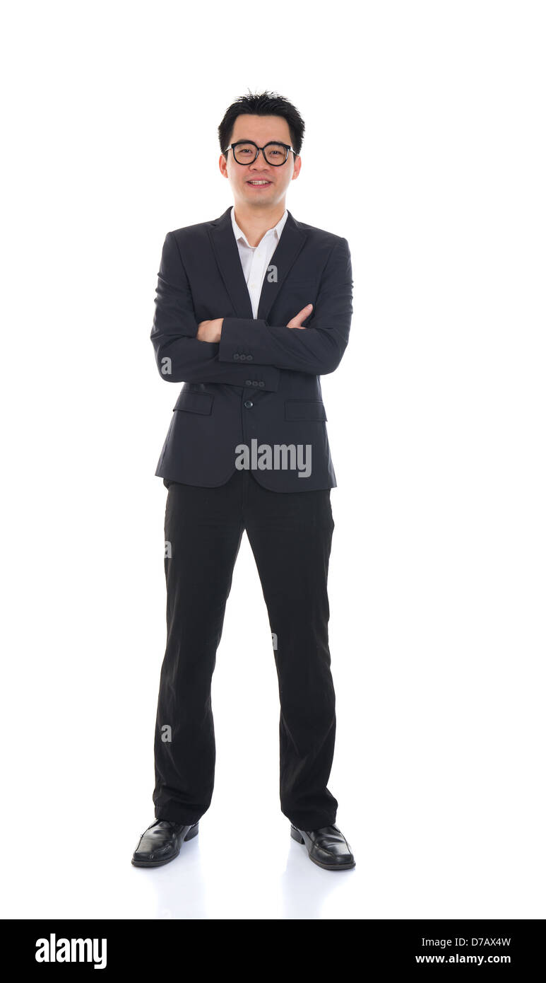 Young Asian chinese business man isolated on white background. Full ...