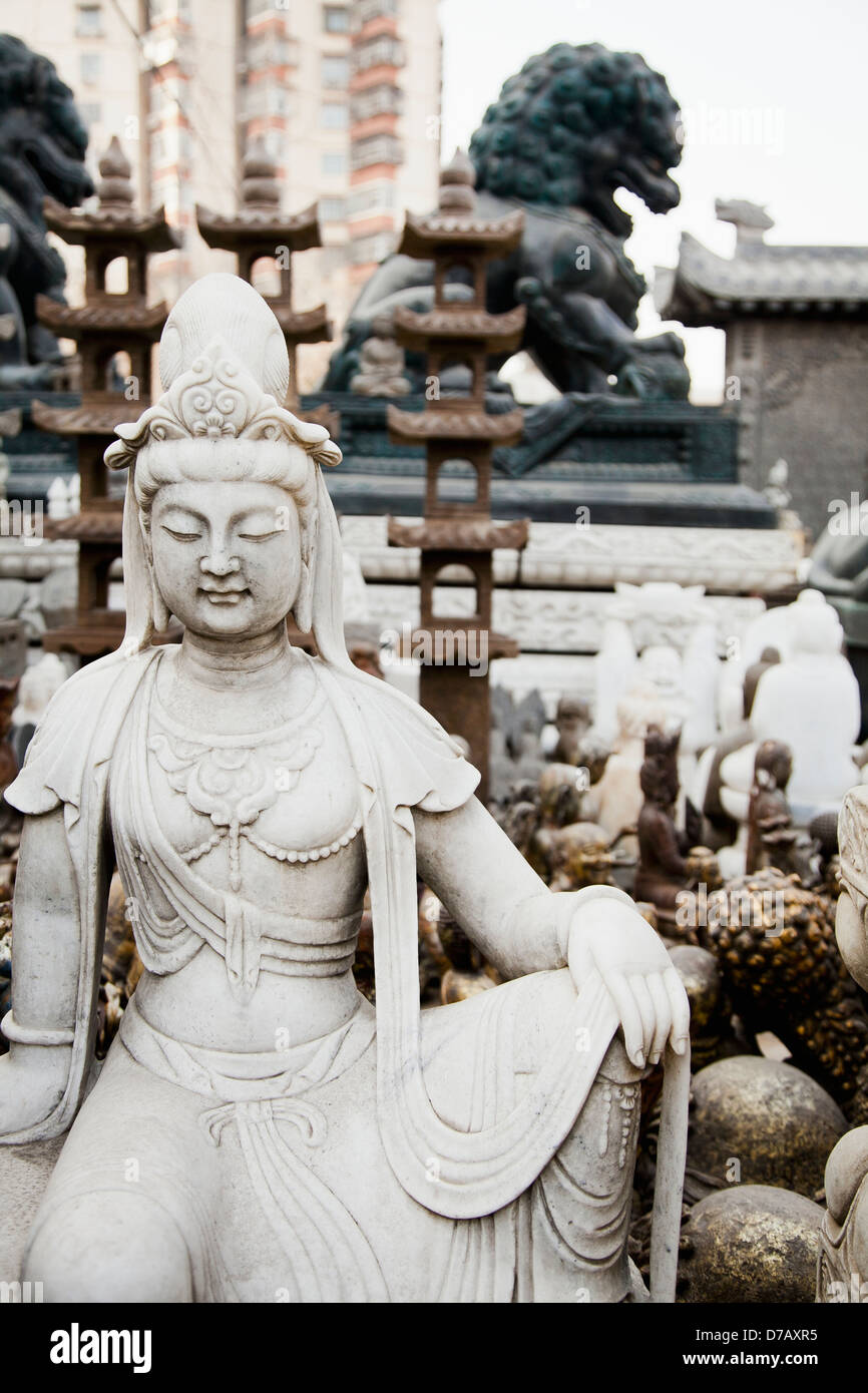 Statuary Including Buddhist Figure And Chinese Lion;Beijing China Stock ...