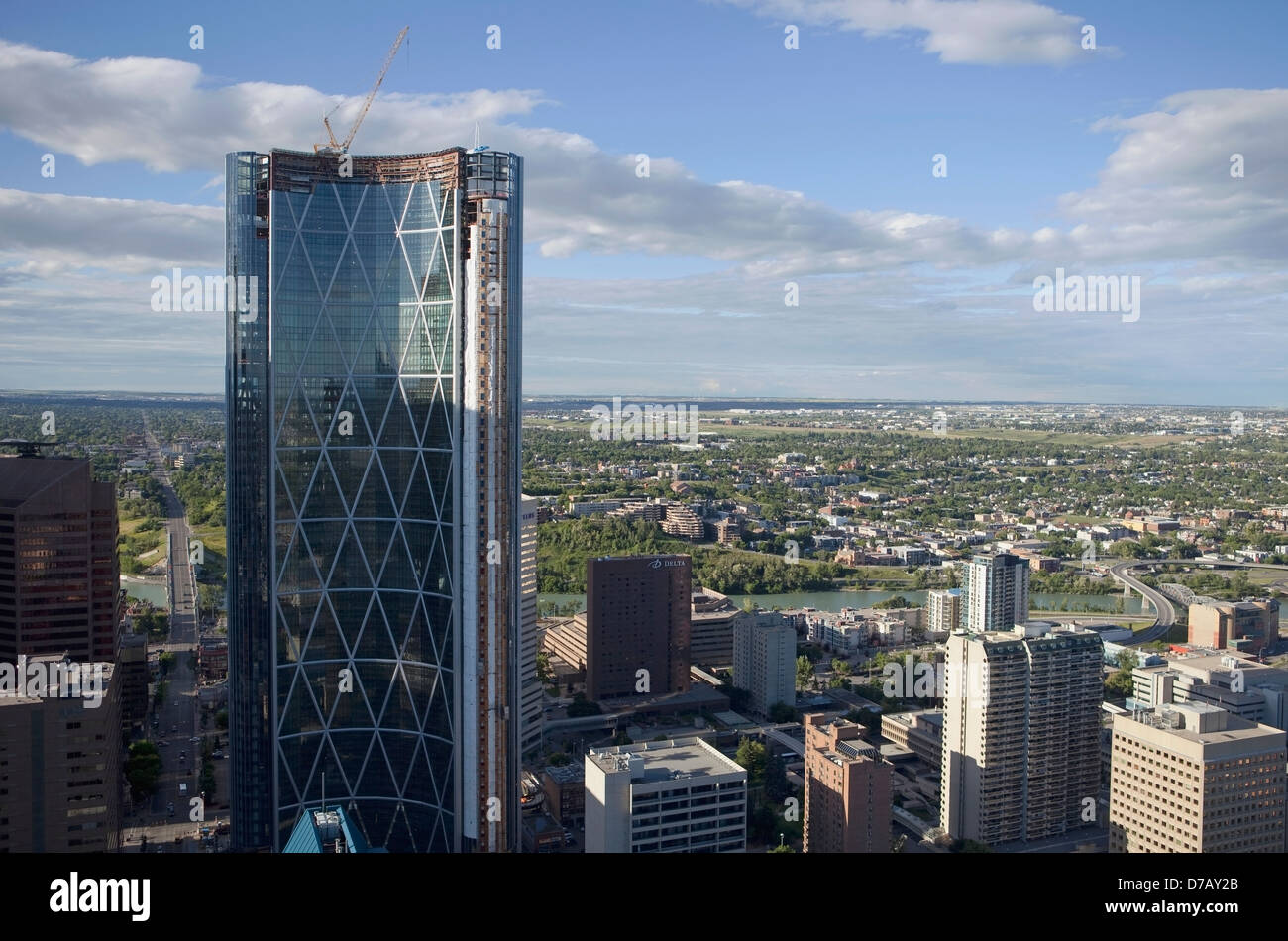 View from the calgary tower showing 'the bow' office tower under ...