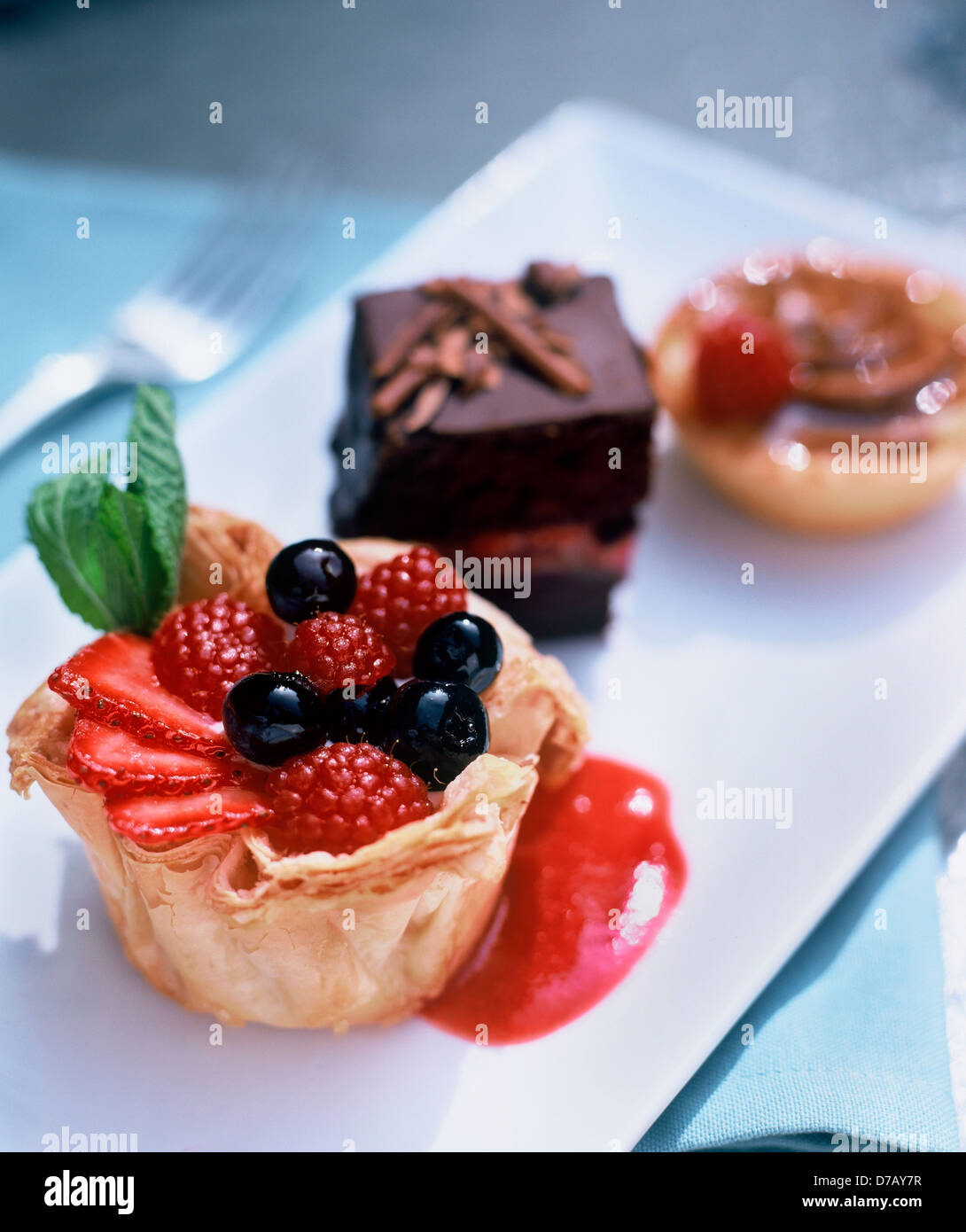 Plate of Desserts Stock Photo - Alamy