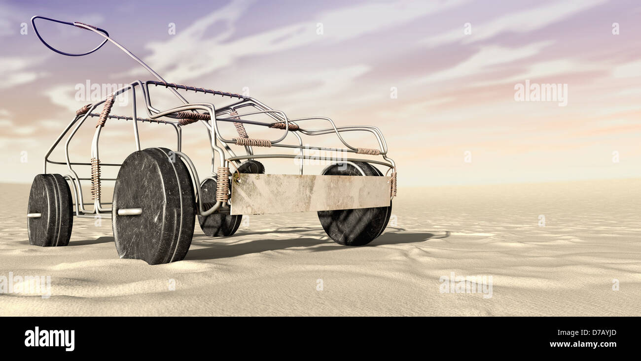 A traditional south african handmade wire toy car made out of metal and ...