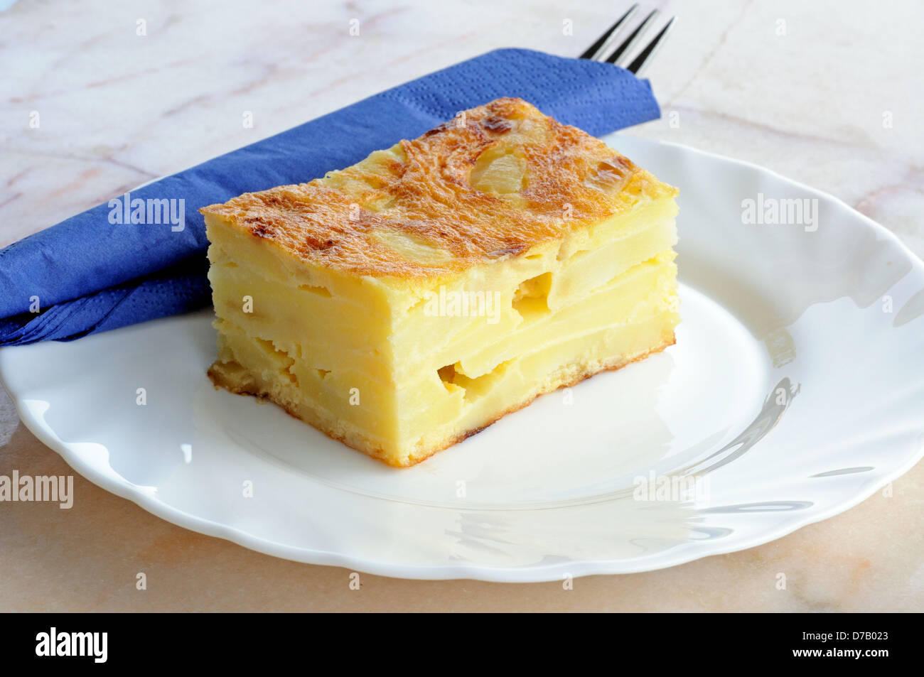 Square of Spanish tortilla tapas, Andalusia, Spain, Western Europe ...