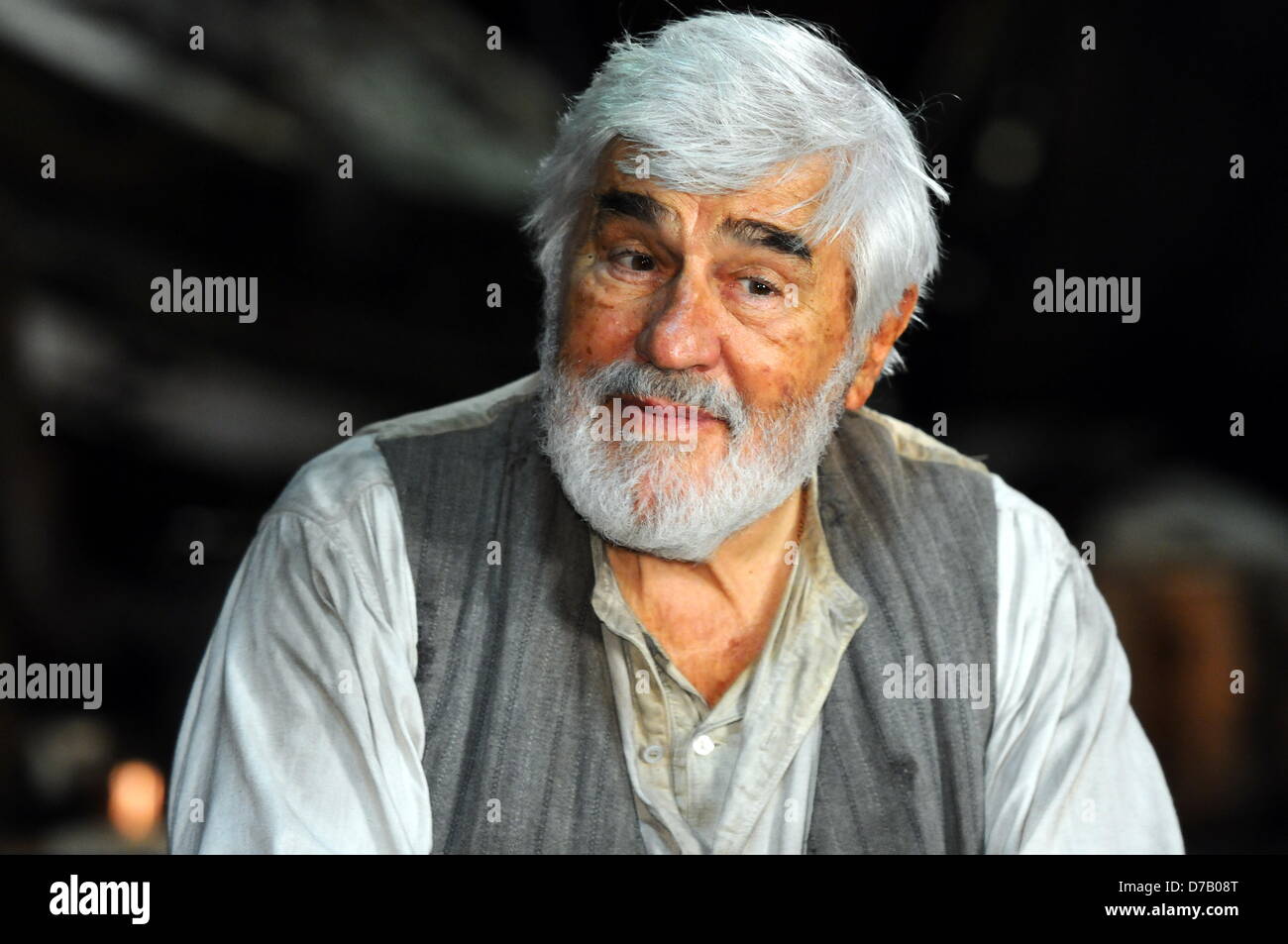 Actor Mario Adorf poses for the camera during a shooting of the film ...