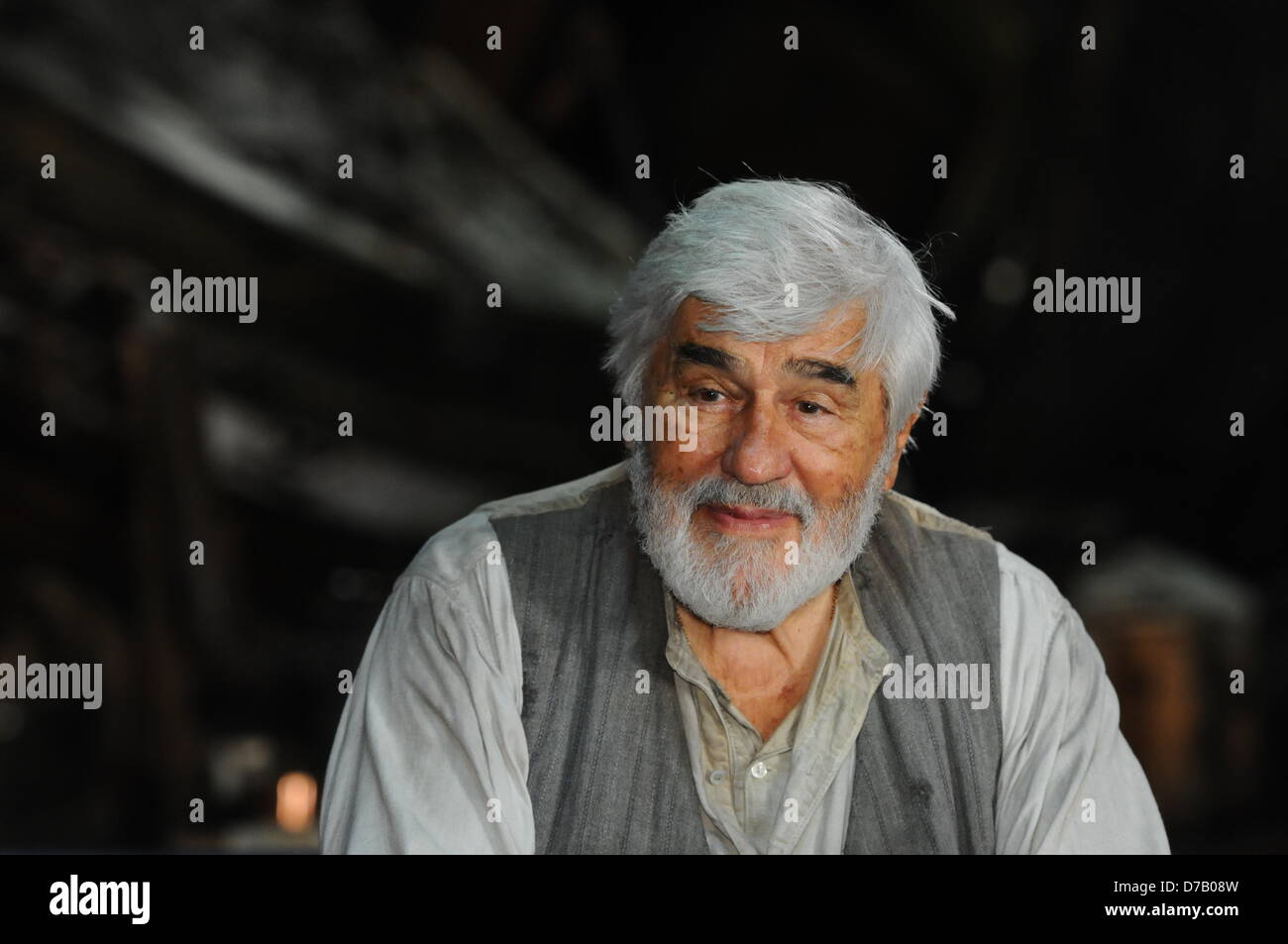 Actor Mario Adorf poses for the camera during a shooting of the film ...
