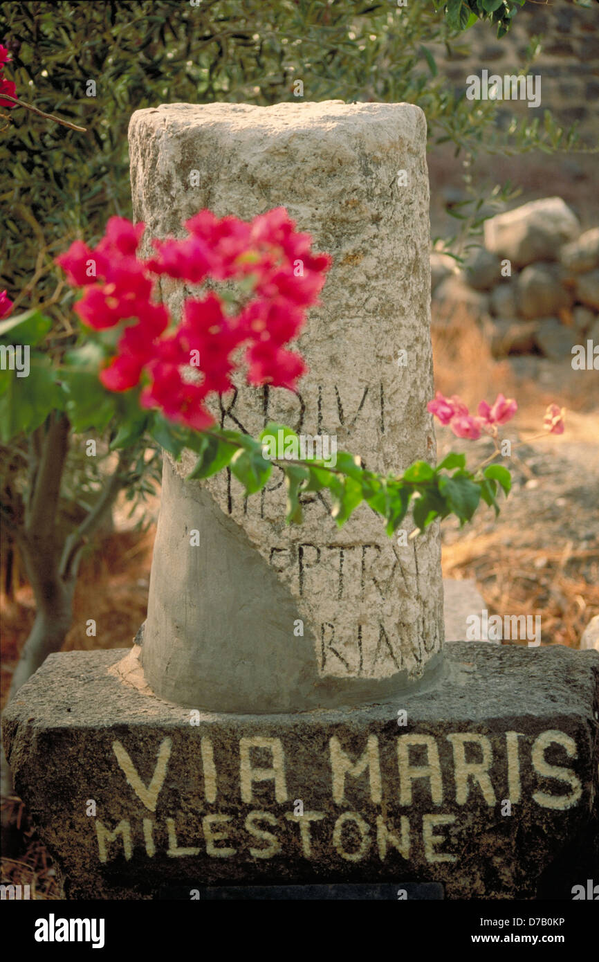 via maris Milestone in Capernaum Stock Photo - Alamy
