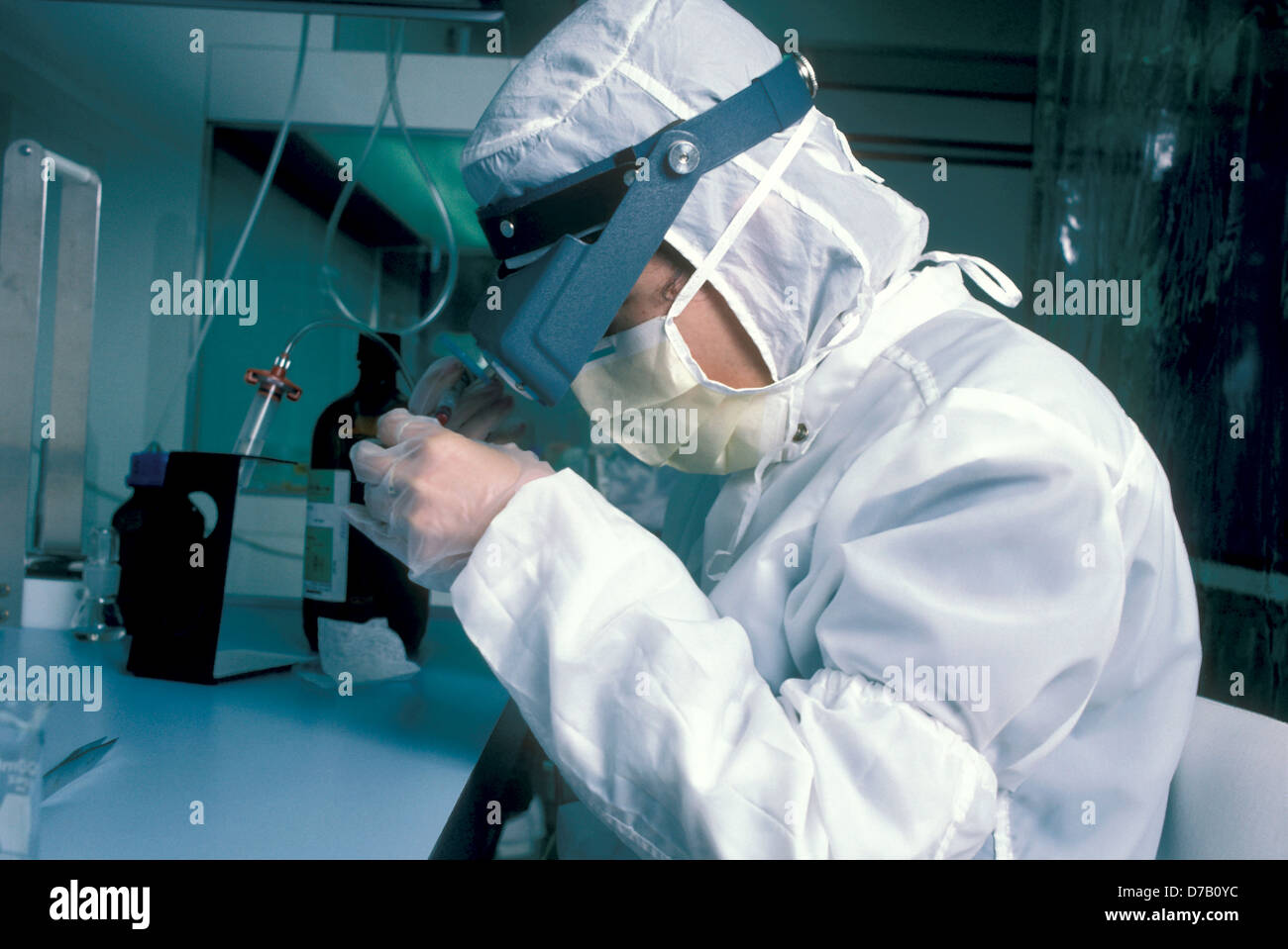 working in a clean room at medical industry Stock Photo - Alamy