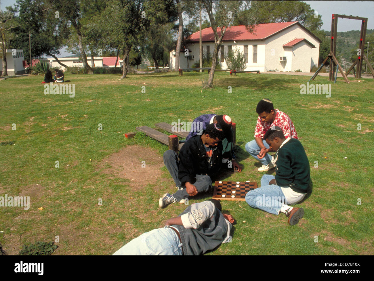 Ethiopian Youth Playing Damka In Yemin Ord Boarding School Stock Photo ...