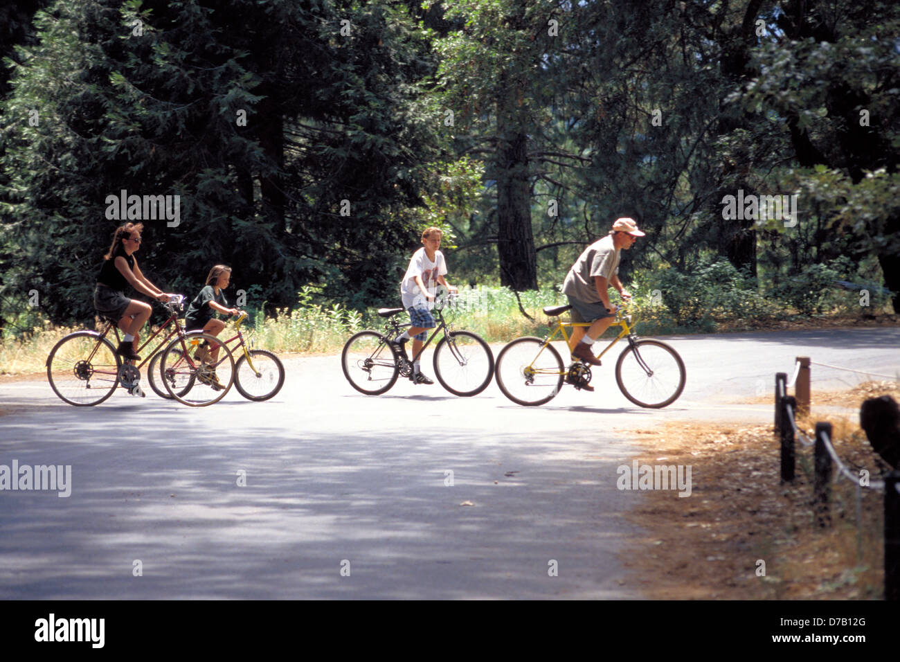 Family on bikes Stock Photo - Alamy