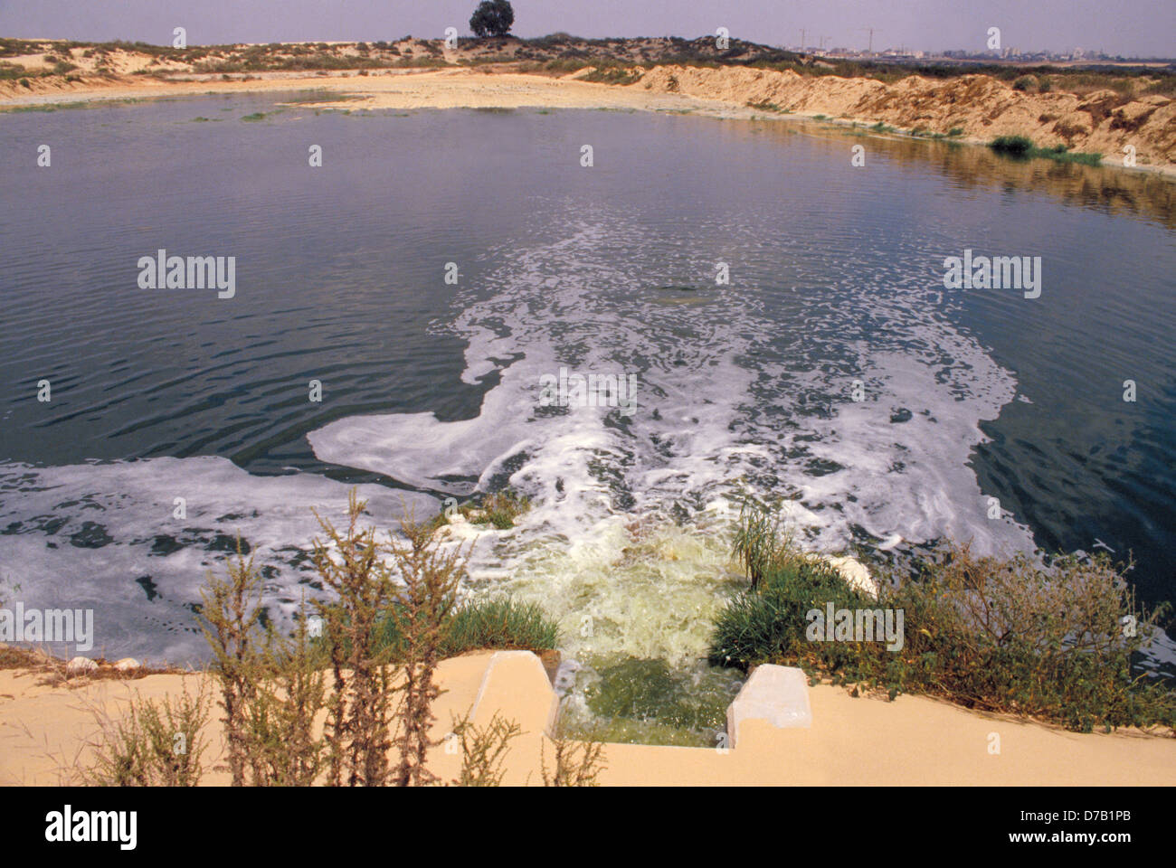 Reclaimable water of oxidation ponds at Shafdan project Stock Photo - Alamy
