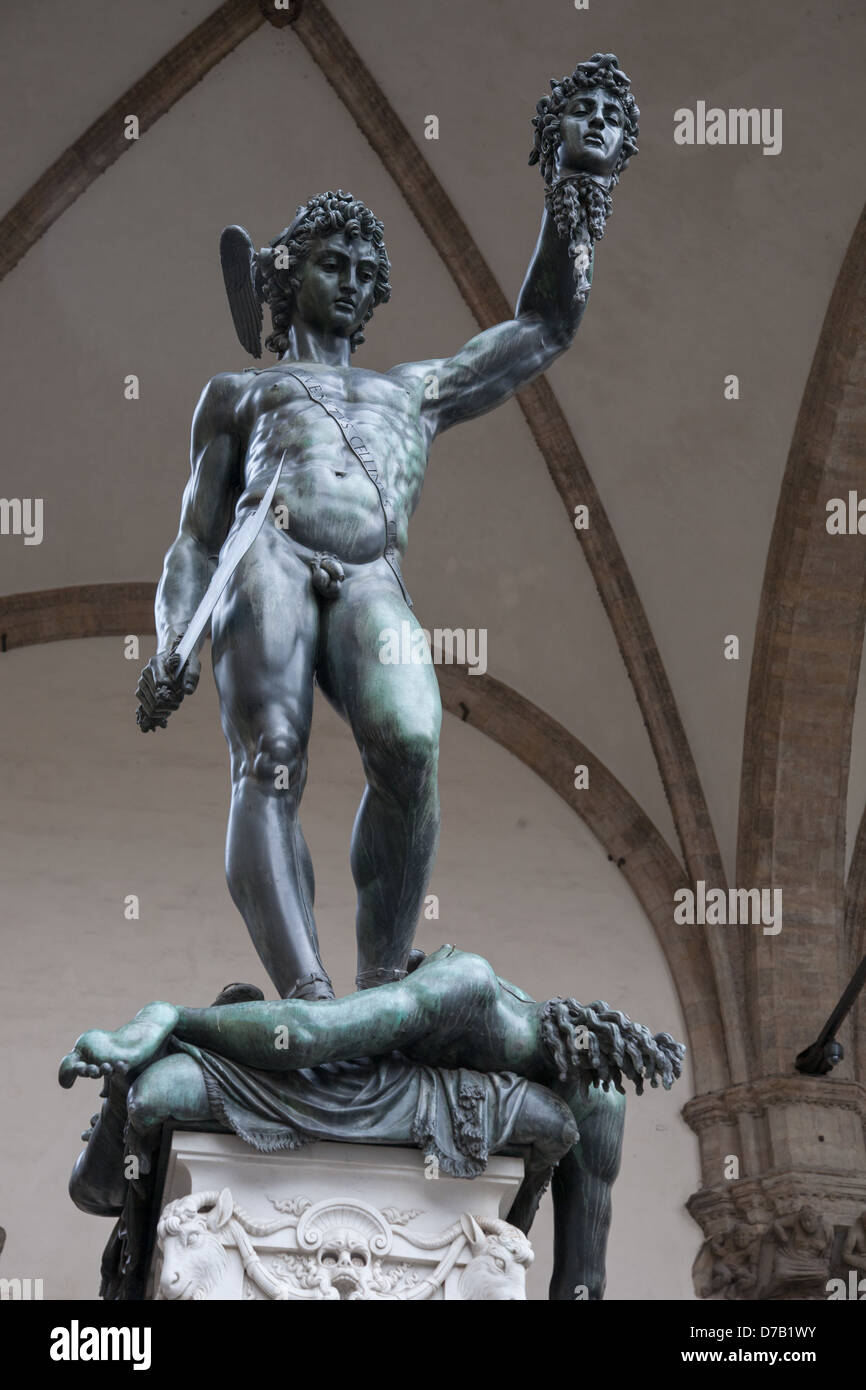 Perseus Sculpture by Cellini in Loggia dei Lanzi Museum, Florence ...