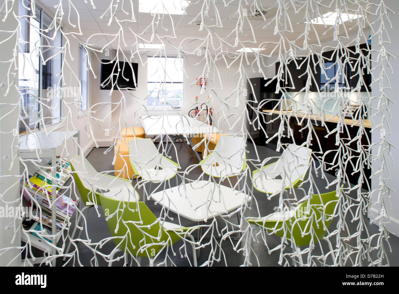 office interior kitchen breakout area Stock Photo - Alamy