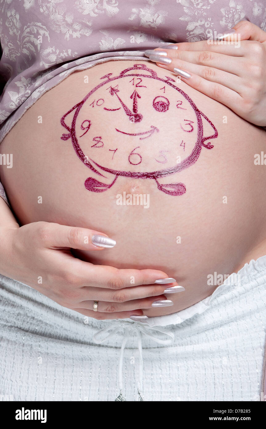 Tummy with drawing Stock Photo - Alamy