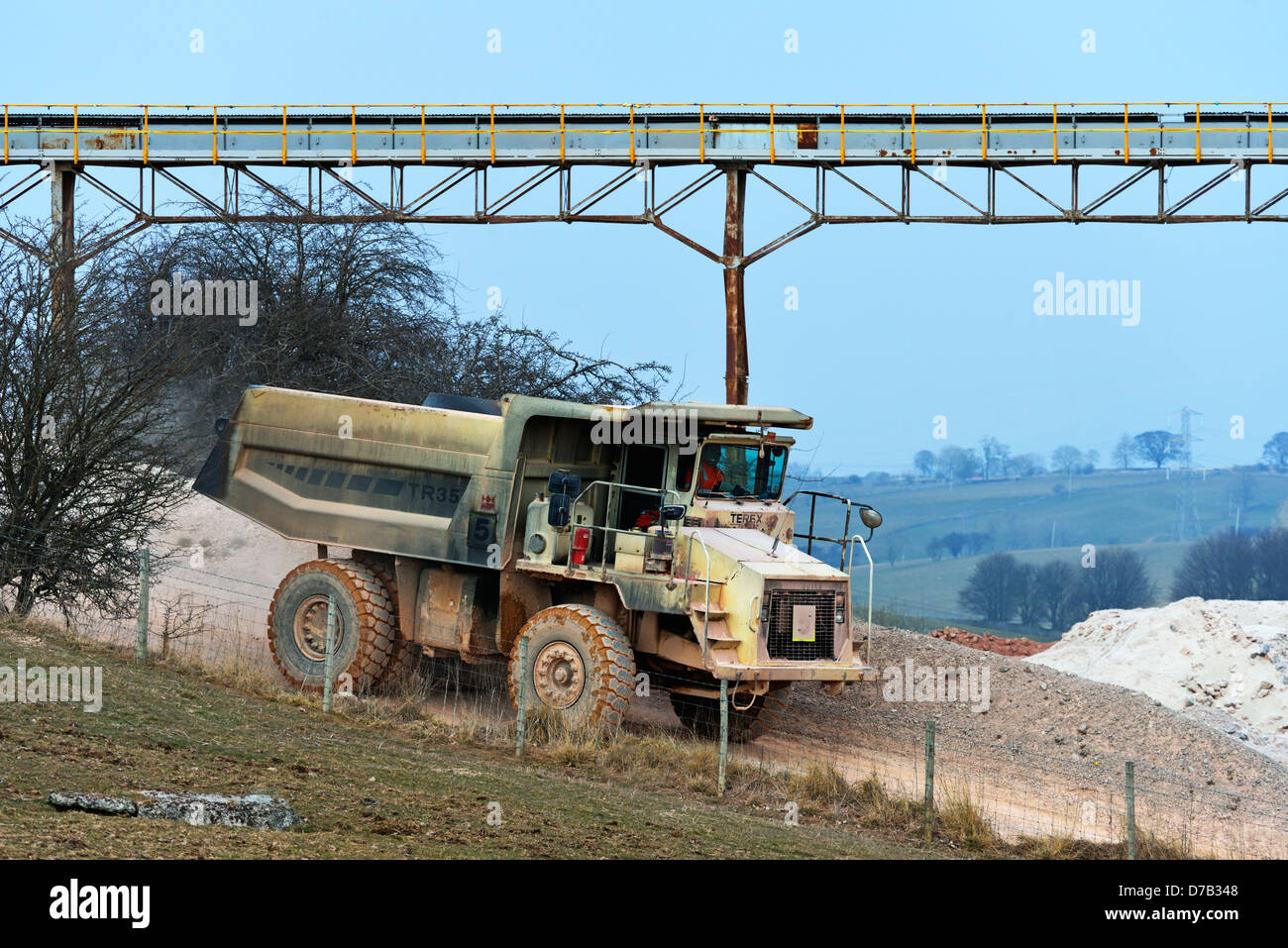 Terex TR35 Dump Truck. Shap Beck Quarry, Shap, Cumbria, England, United ...