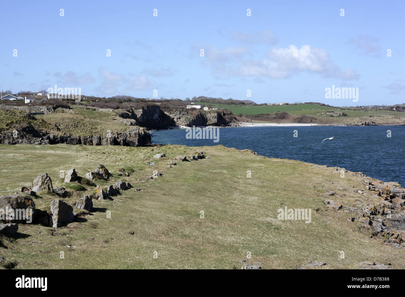 The coastal path, Moelfre Bay area, Anglesey, North Wales, April 2013 ...