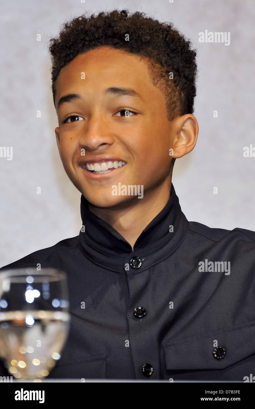 Tokyo, Japan, on May 2, 2013. Actor Jaden Smith attends the press ...