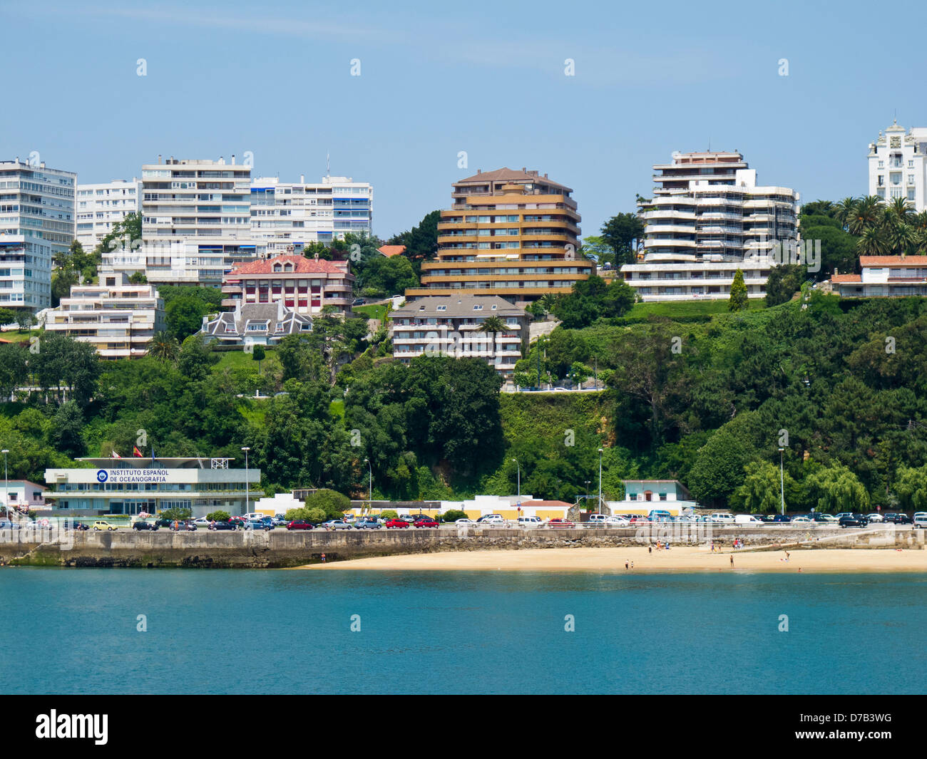 Santander waterfront with harbour facing apartments Stock Photo - Alamy