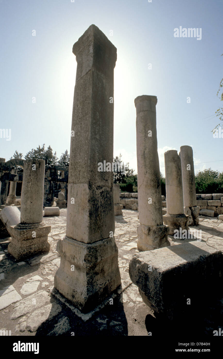 Ruins Of The Ancient Synagogue Of Baram Stock Photo - Alamy