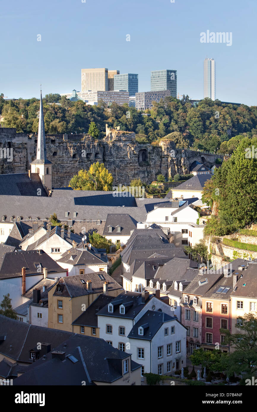View of the EU buildings in the European quarter, Kirchberg-Plateau ...