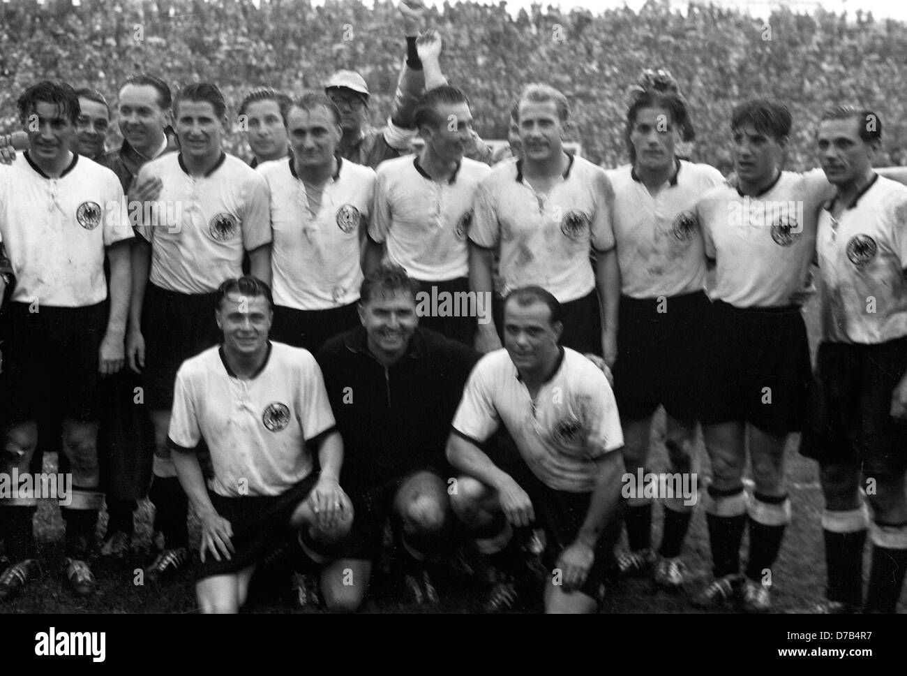 The German national soccer team is honoured as world champion on the ...