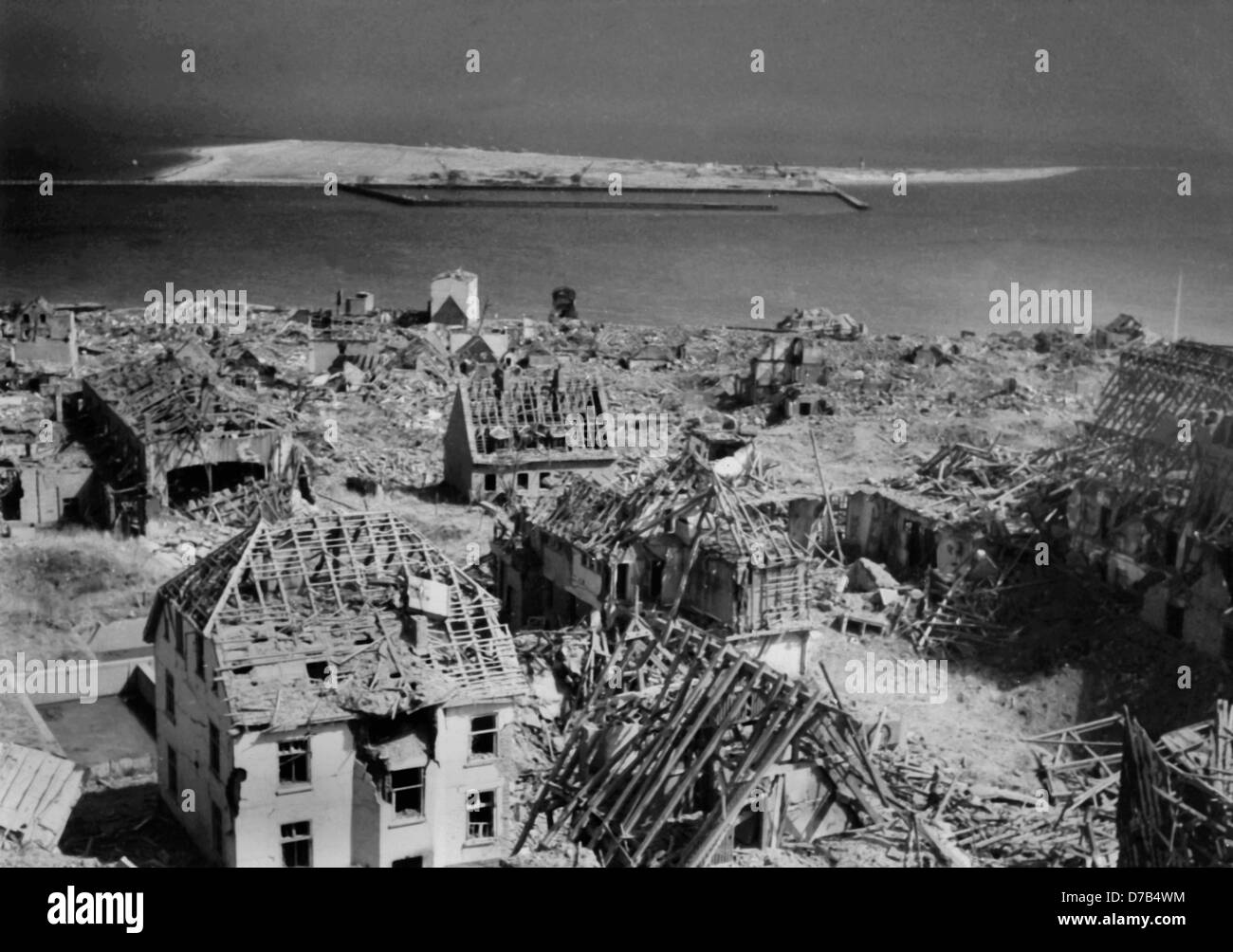 After the blasting - View from the lighthouse on the destroyed village ...