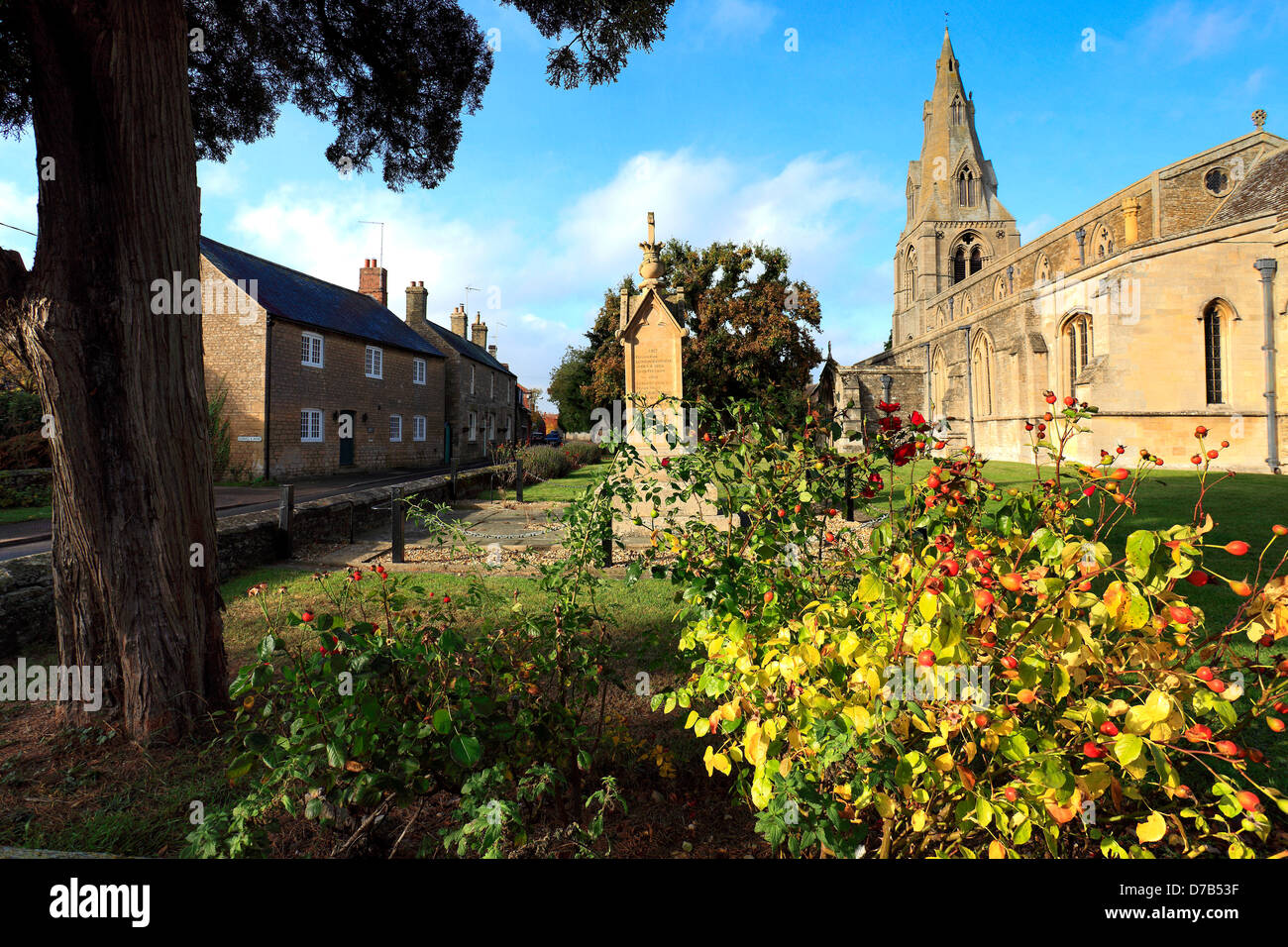 St Marys parish church, village of Warmington, Northamptonshire county ...