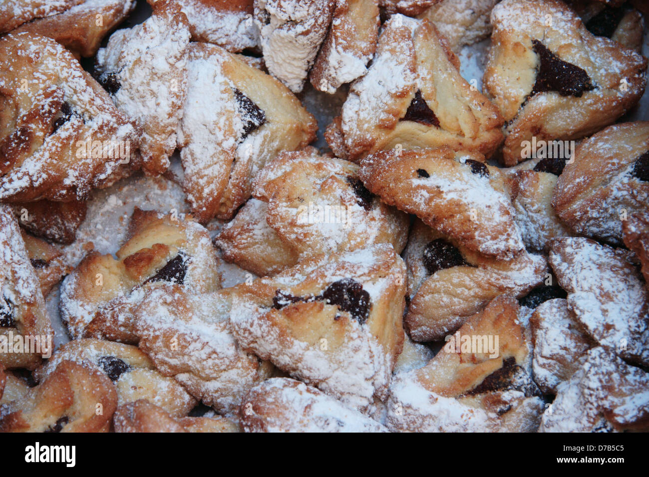Purim pastry (Hamantaschen), traditional Jewish cookies, Israel Stock ...
