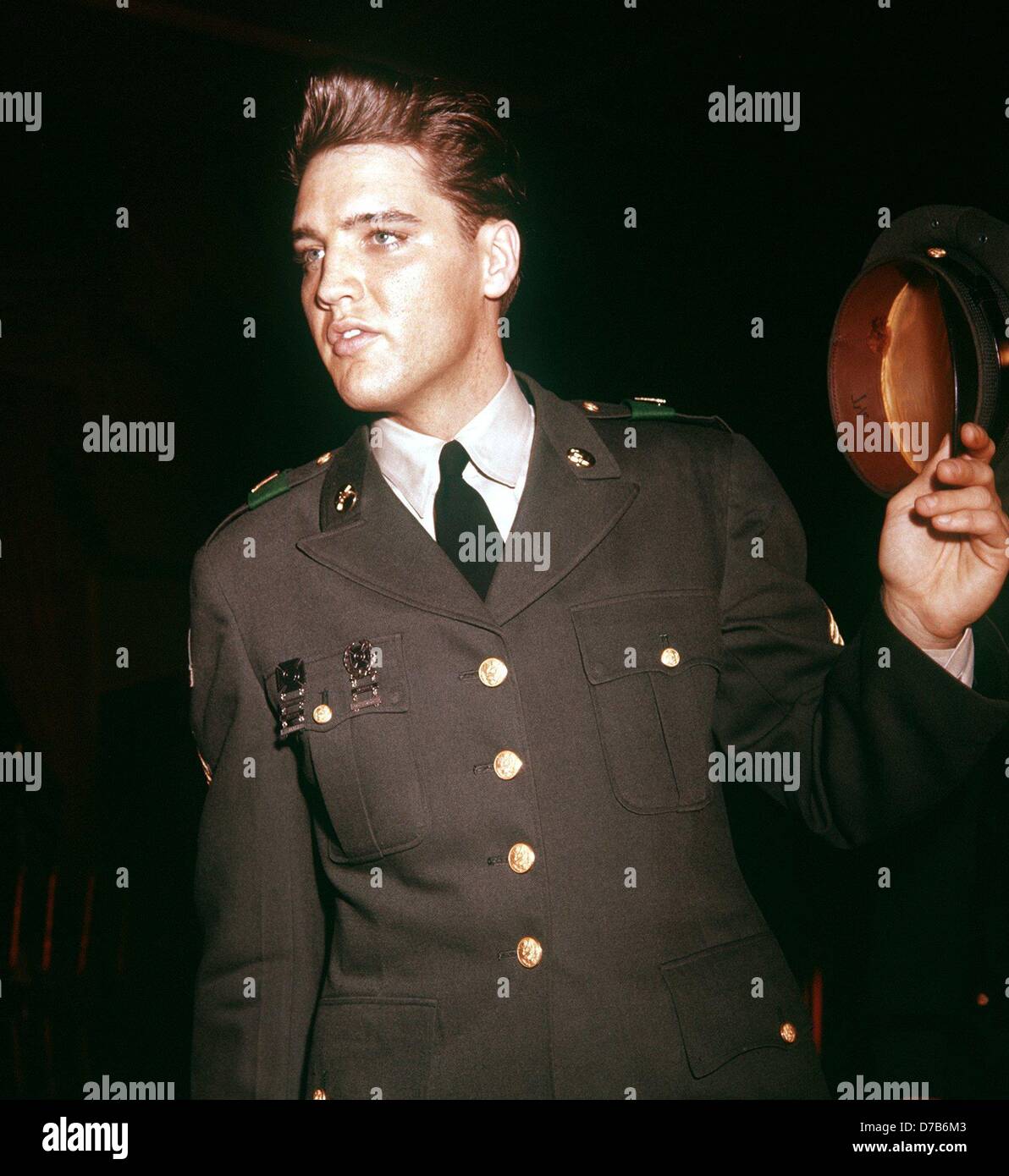Elvis Presley as soldier (photographed on the 1st of March in 1960 in ...