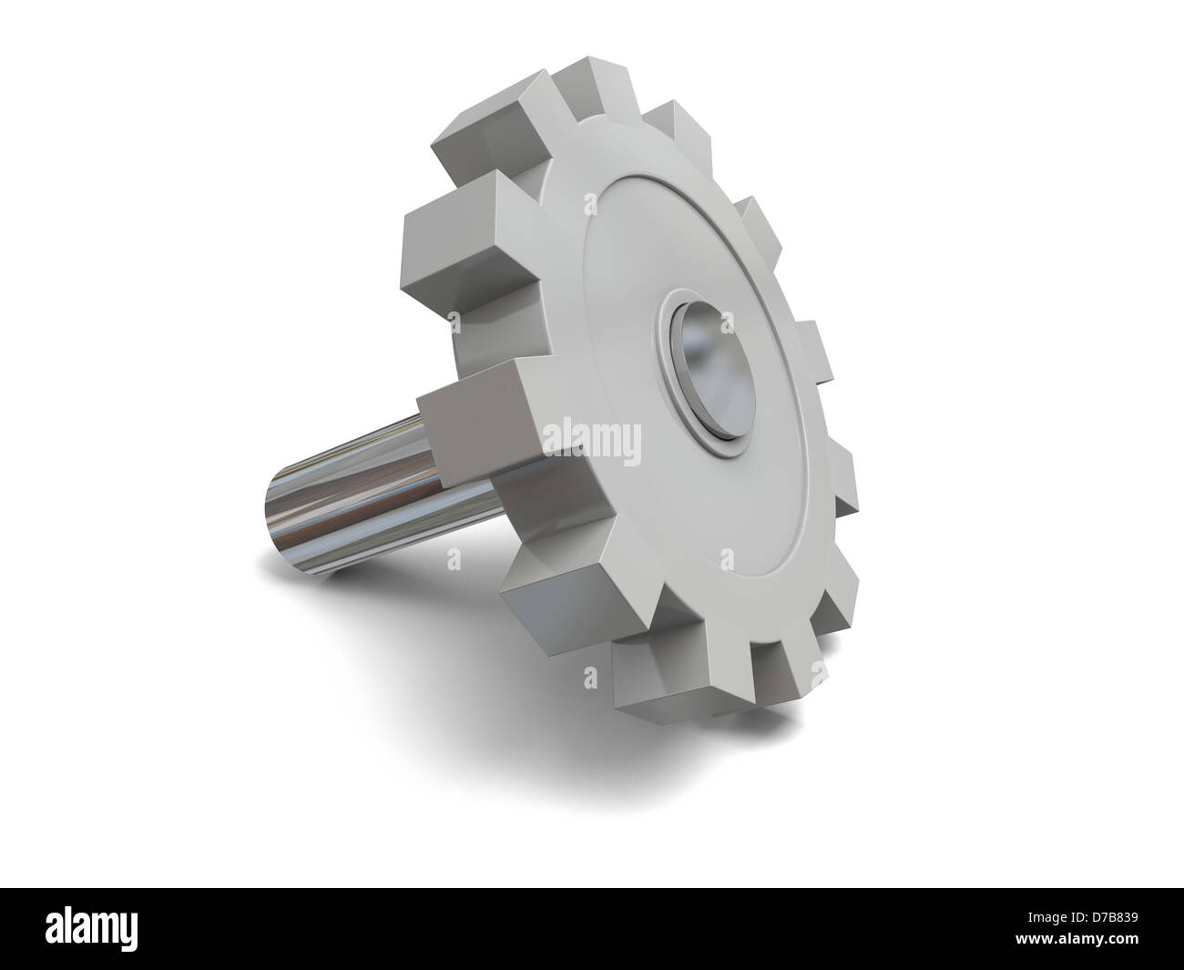 Steel cog, isolated on white background Stock Photo - Alamy