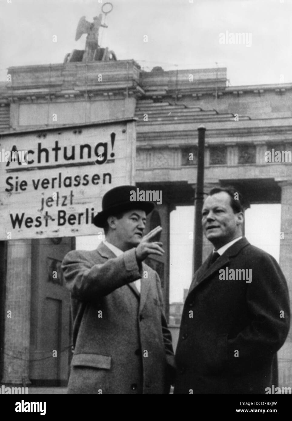US senator Hubert Humphrey (L) and West Berlin governing mayor Willy ...