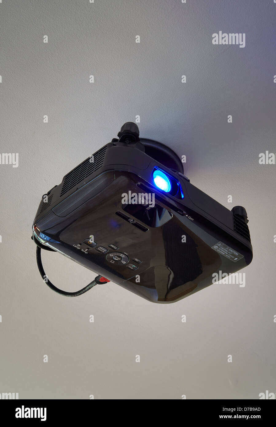 LCD home theater projector on ceiling Stock Photo - Alamy