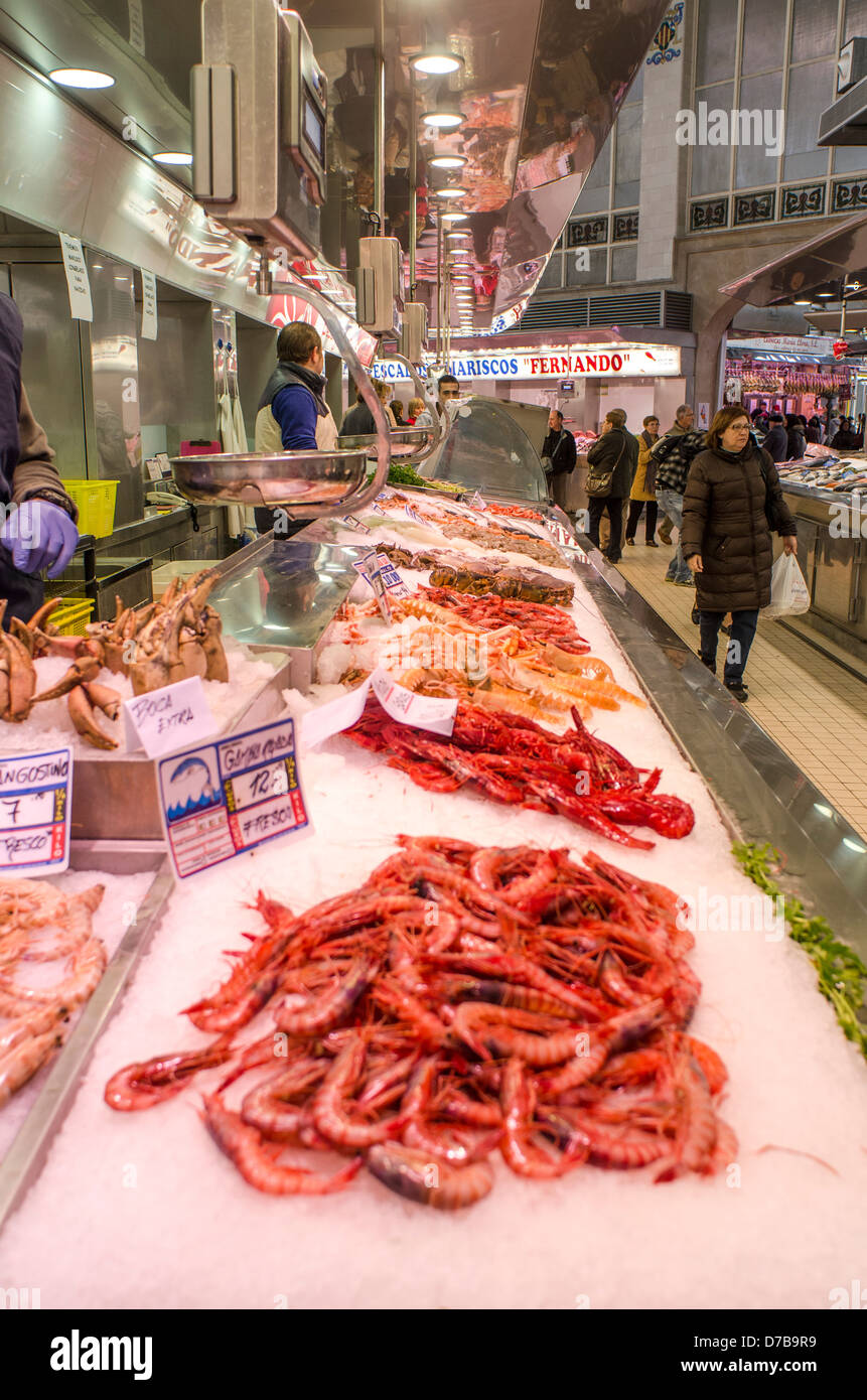 Fresh Fish, Valencia central market, Spain Stock Photo - Alamy