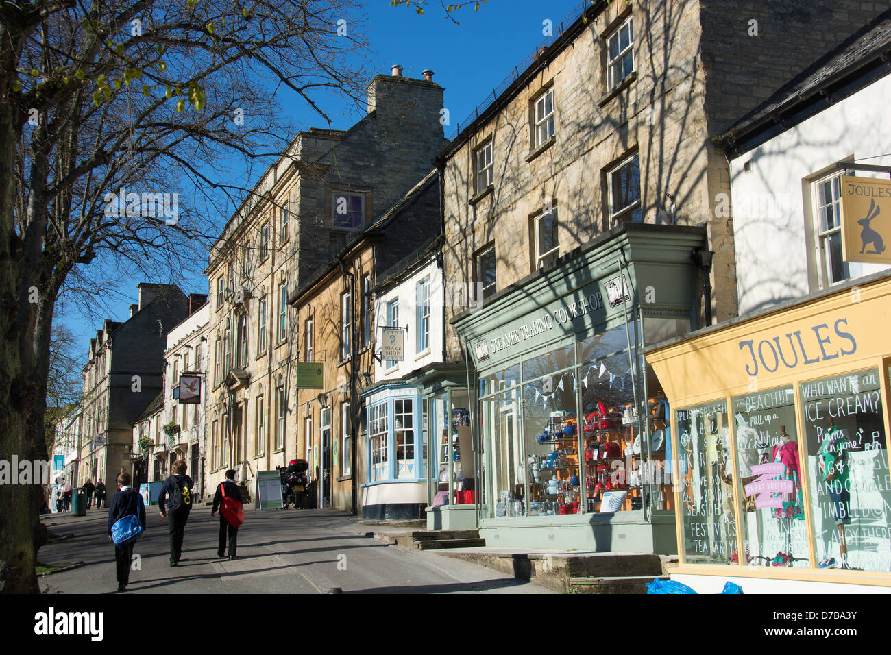 WITNEY, OXFORDSHIRE, UK. A view along the High Street. 2013 Stock Photo ...