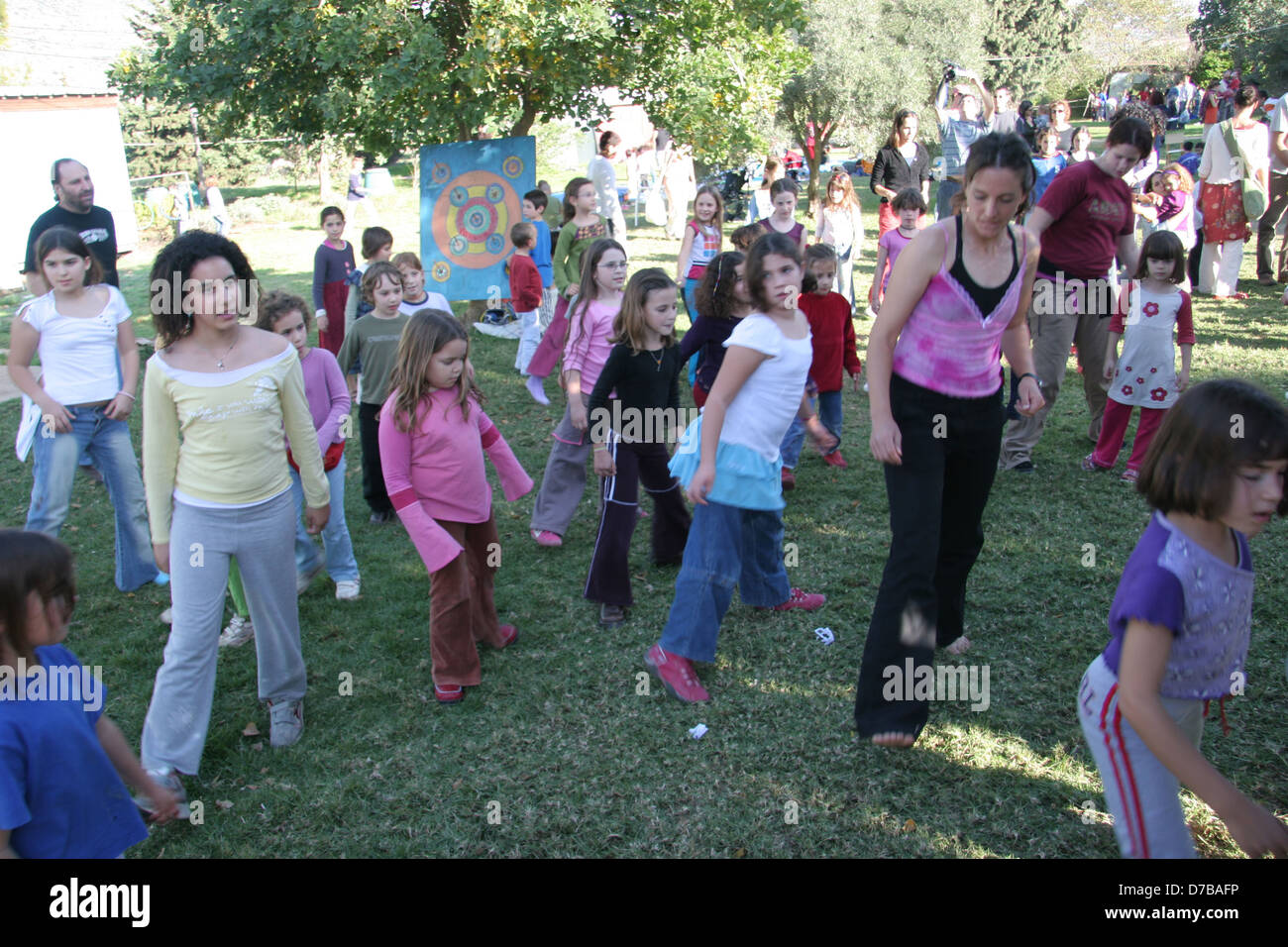 outdoors dancing of youth during community activity in maale zvia (2005 ...