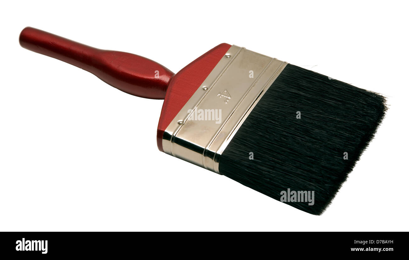 A red 4" Paintbrush isolated on white background Stock Photo - Alamy