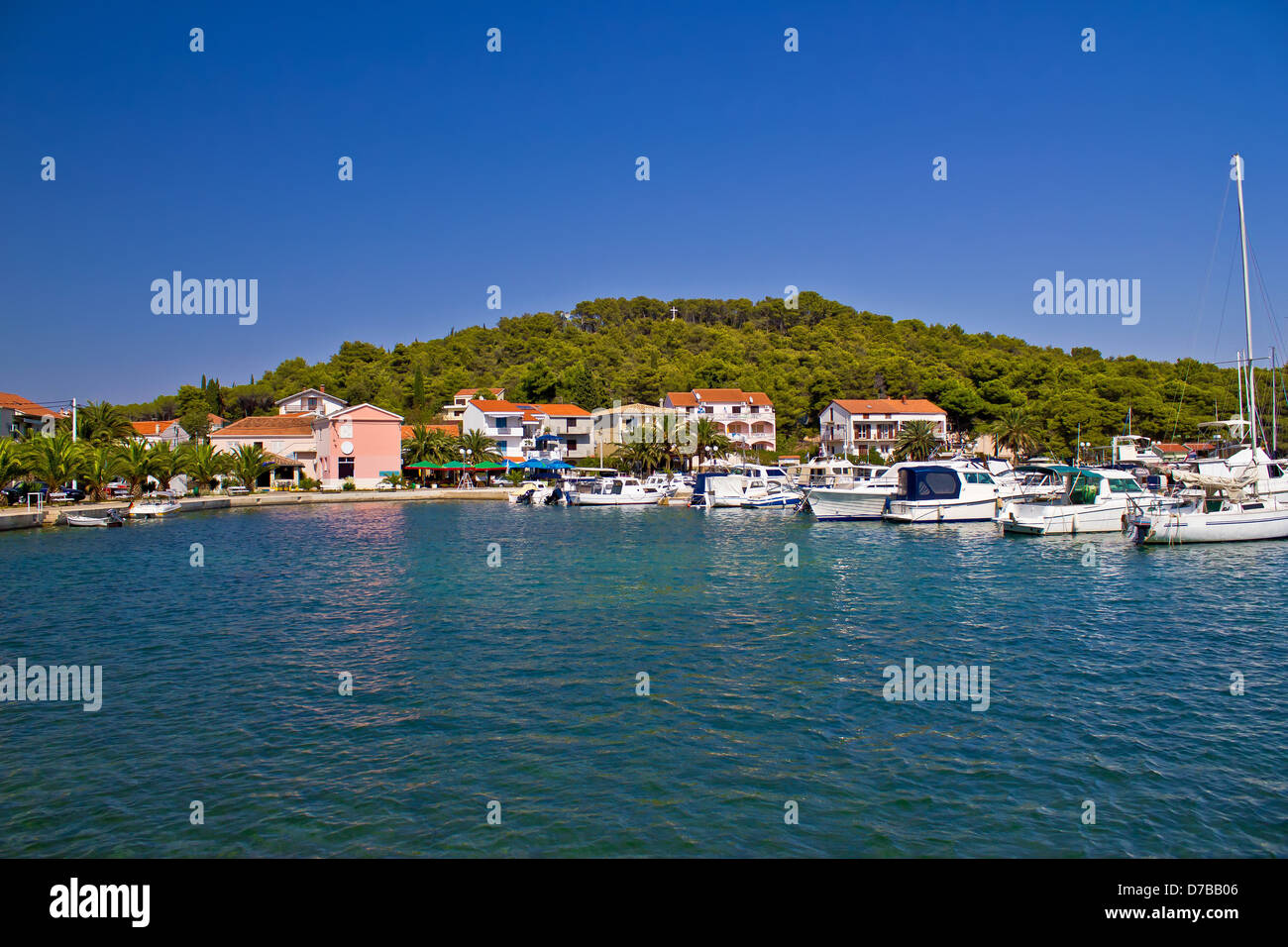 Kukljica summer destination waterfront, Island of Ugljan, Croatia Stock ...
