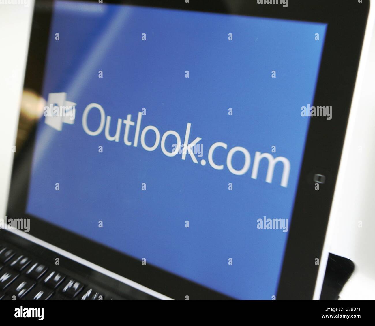 The logo of the personal information manager Outlook is visible on a ...