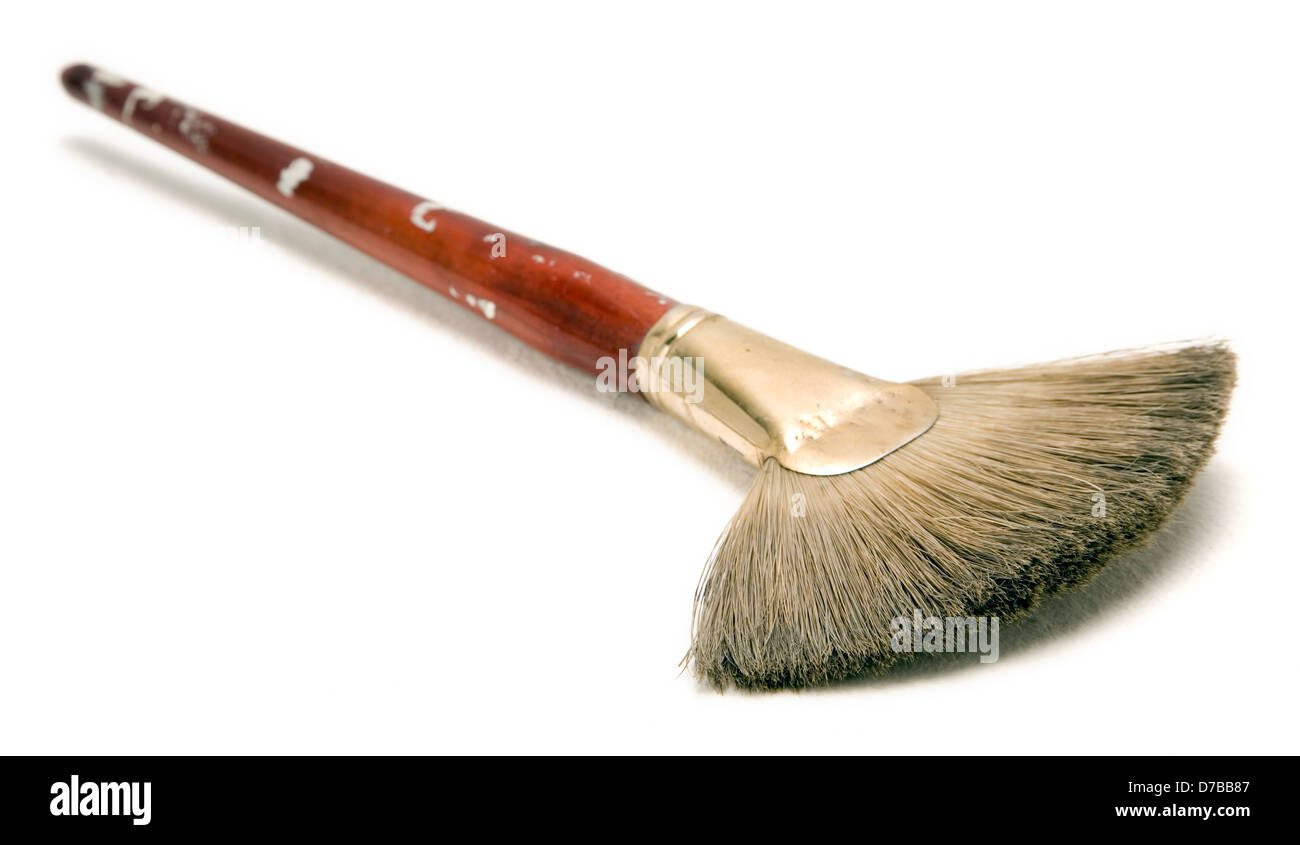 A used paintbrush isolated on white background Stock Photo - Alamy