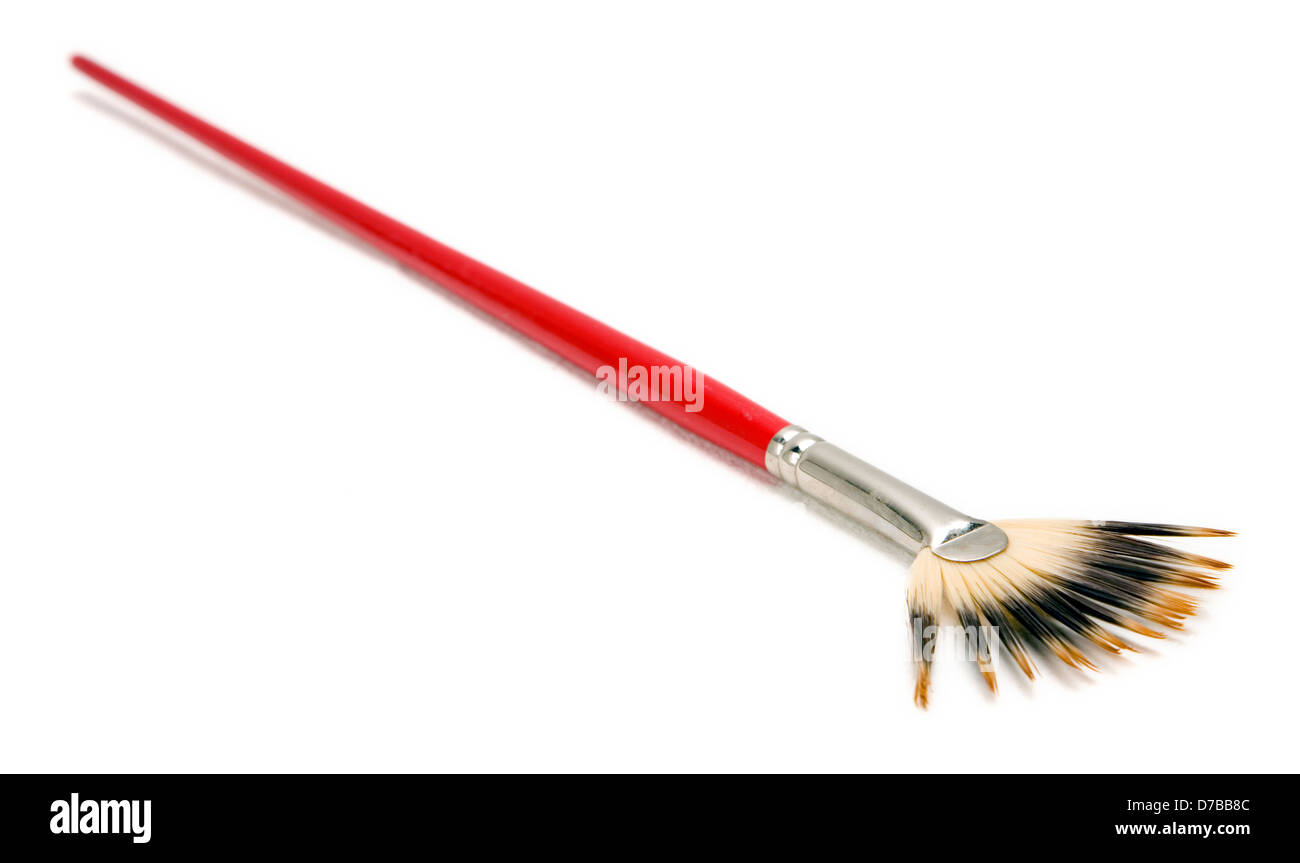 A used paintbrush isolated on white background Stock Photo - Alamy