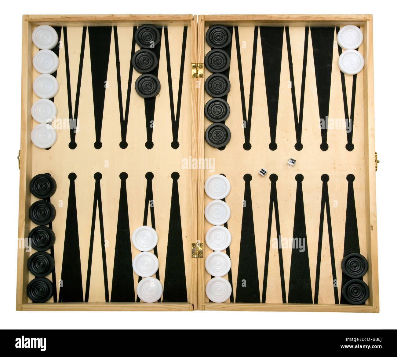 Backgammon set, ready for play. Isolated on white background Stock ...